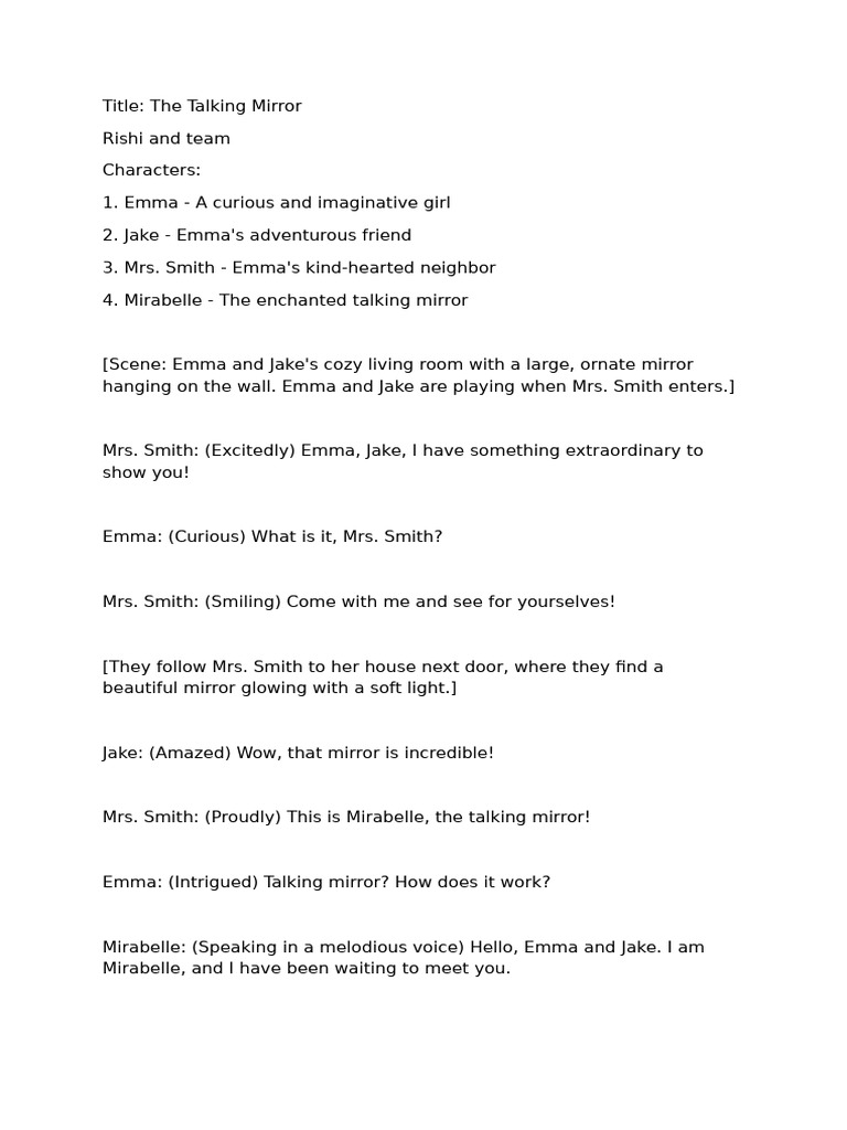 Talking Mirror | PDF | Language Arts & Discipline | Home & Garden