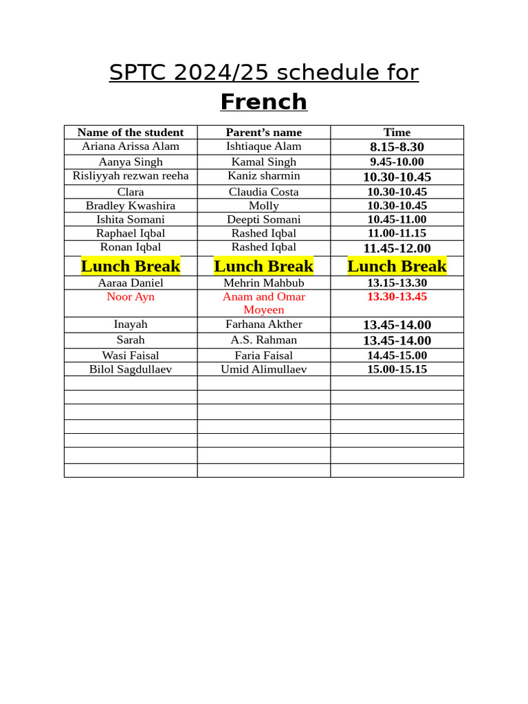 SPTC 2024 For French | PDF | Art
