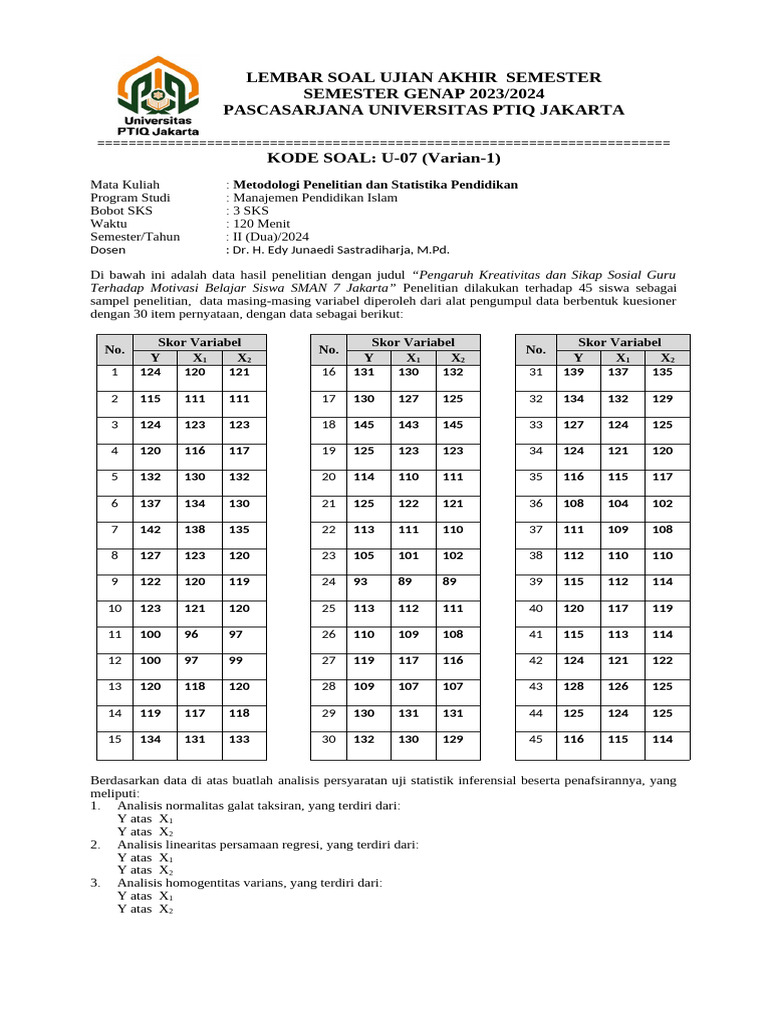 SOAL UAS-U07 (Var-1) | PDF