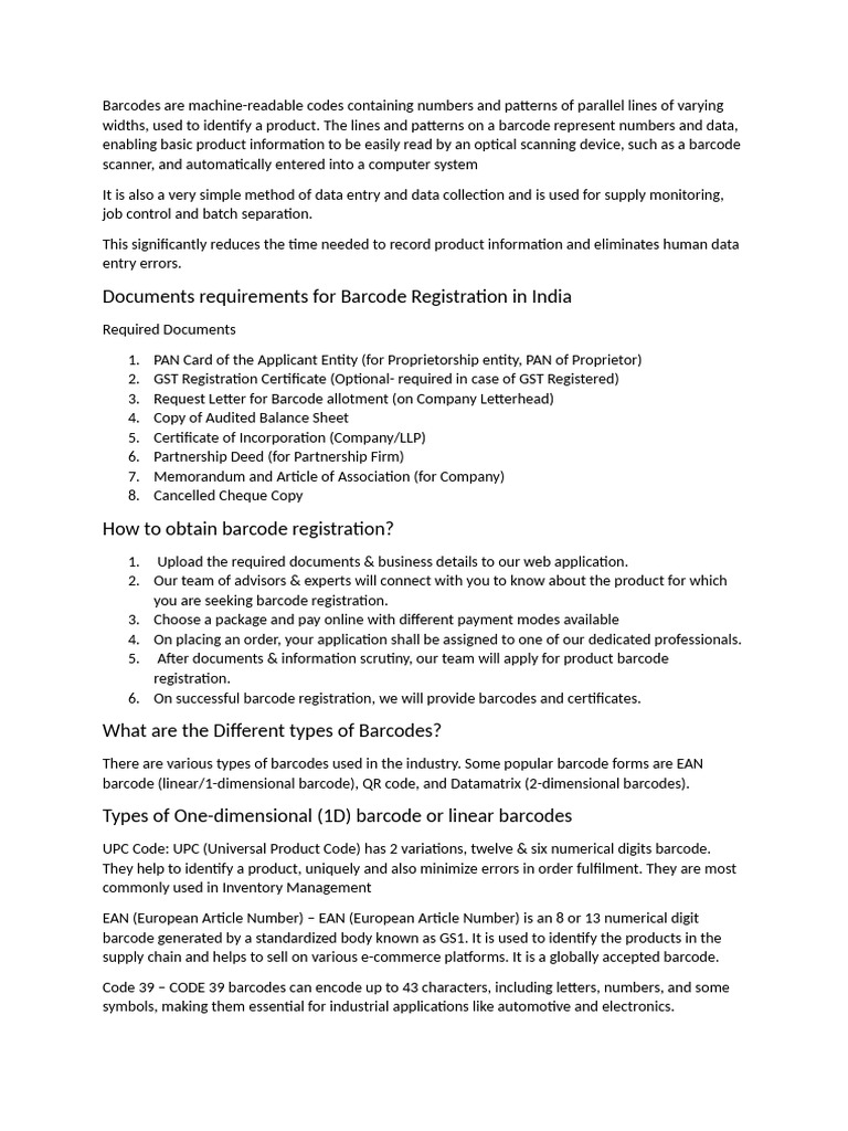 Barcode Registration Pdf Barcode Computing 4015