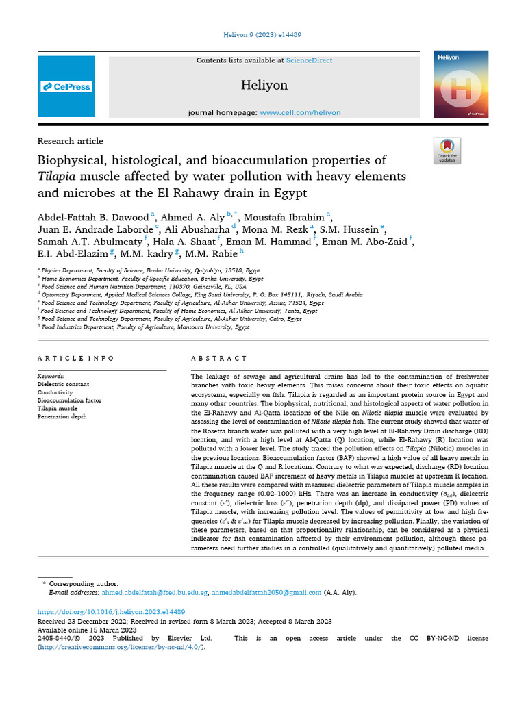 Heliyon: Tilapia | PDF | Permittivity | Dielectric