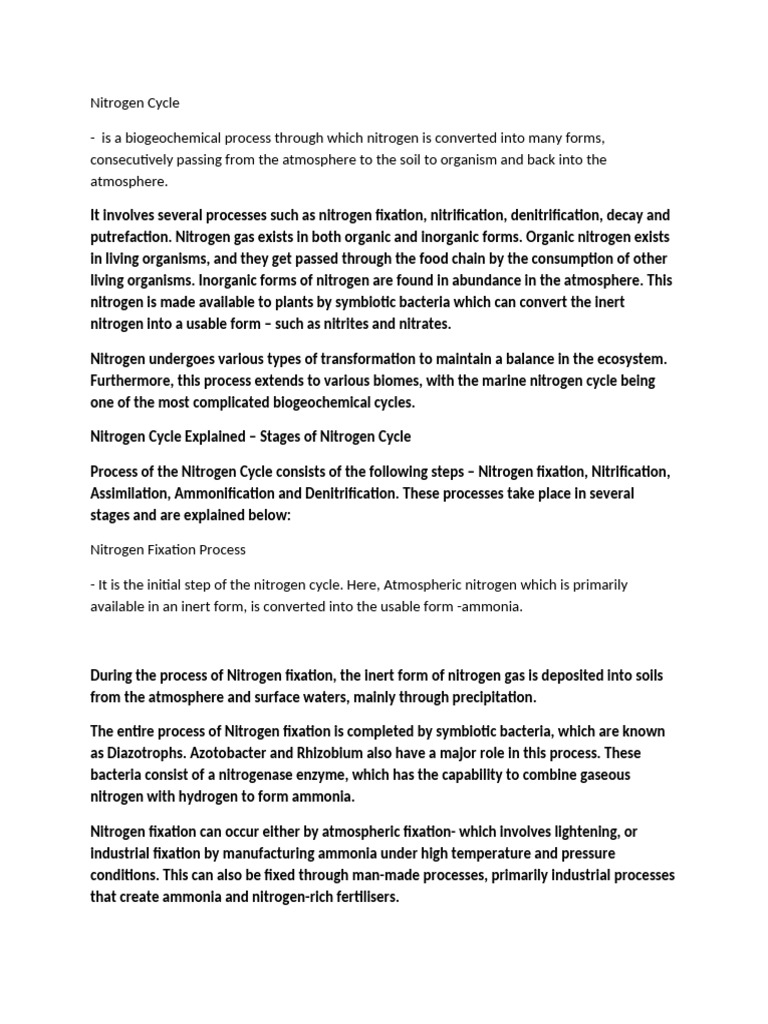 Nitrogen Cycle Pdf Nitrogen Environmental Science