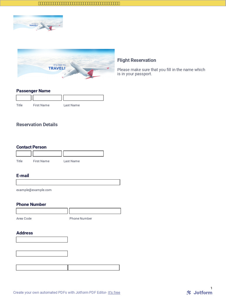 Flight Reservation Form | PDF