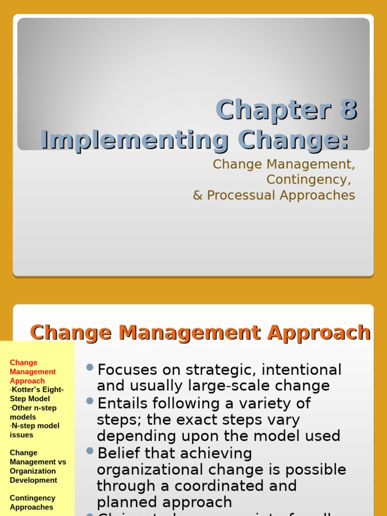 implementing change | PDF | Change Management | Leadership