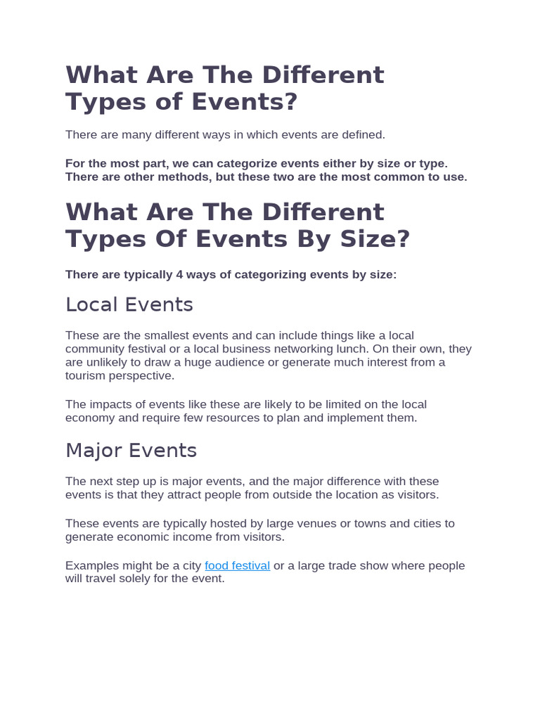 Types of Events | PDF