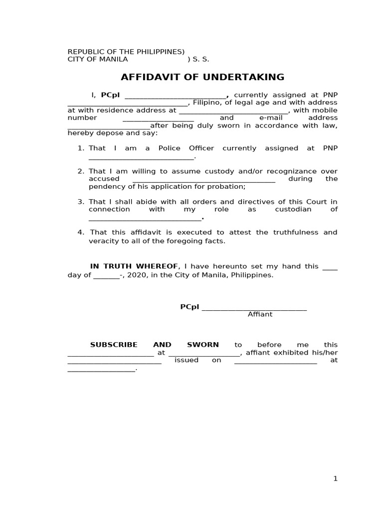 Sample Undertaking | PDF