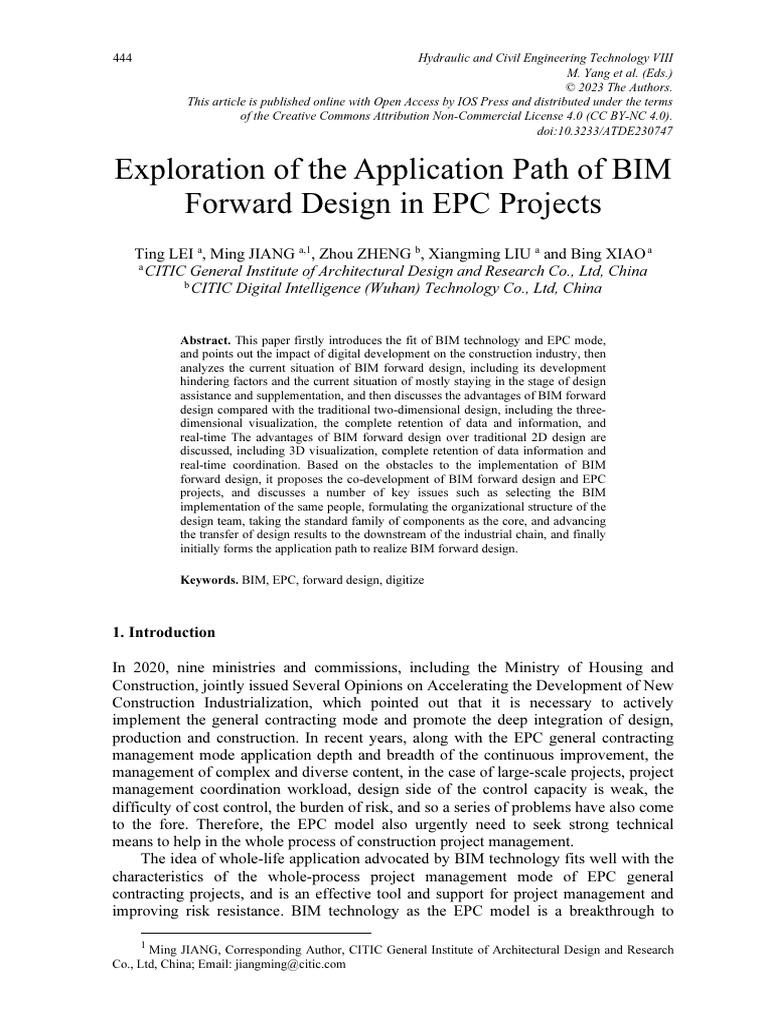 BIM Forward Design in EPC | PDF | Building Information Modeling | Product Lifecycle