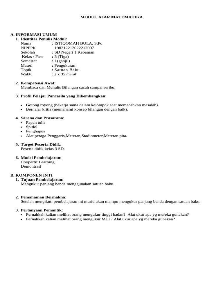 Modul Ajar Iis Fix | PDF