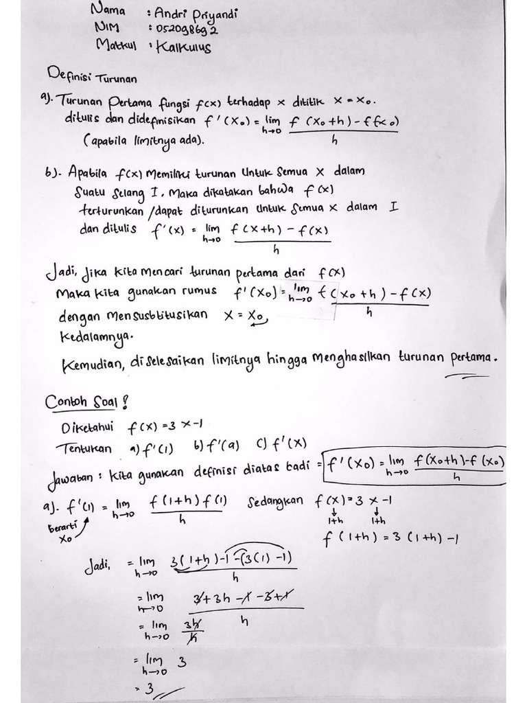 Andri Priyandi - Diskusi 4 Kalkulus | PDF