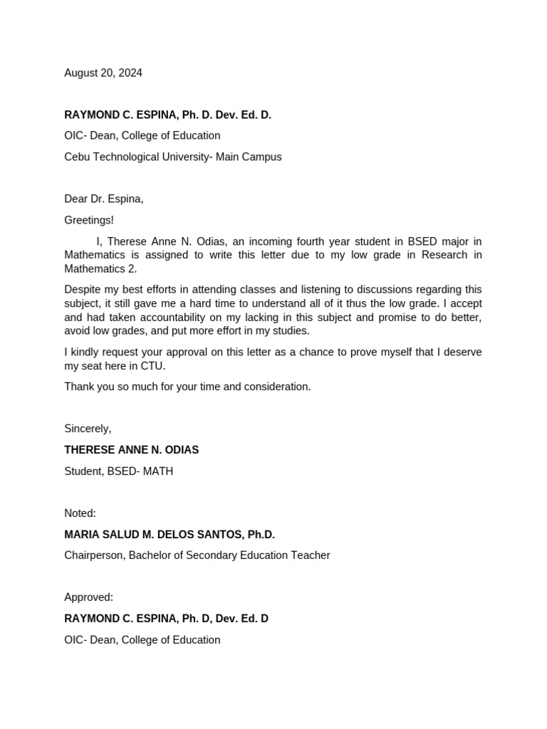 Retention Letter (Odias) | PDF