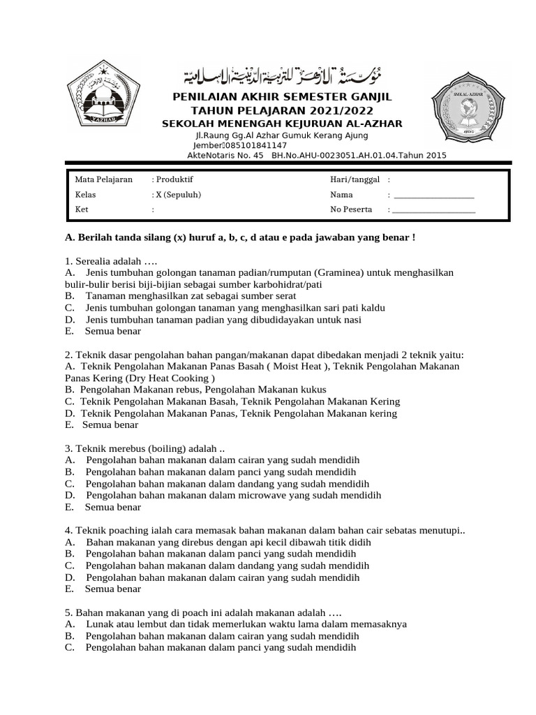 Soal Uas Produktif X | PDF | Kesehatan Holistik