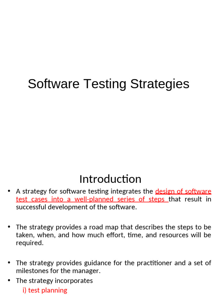 Lecture 27-29 (Testing Stratagies) | PDF | Software Testing ...