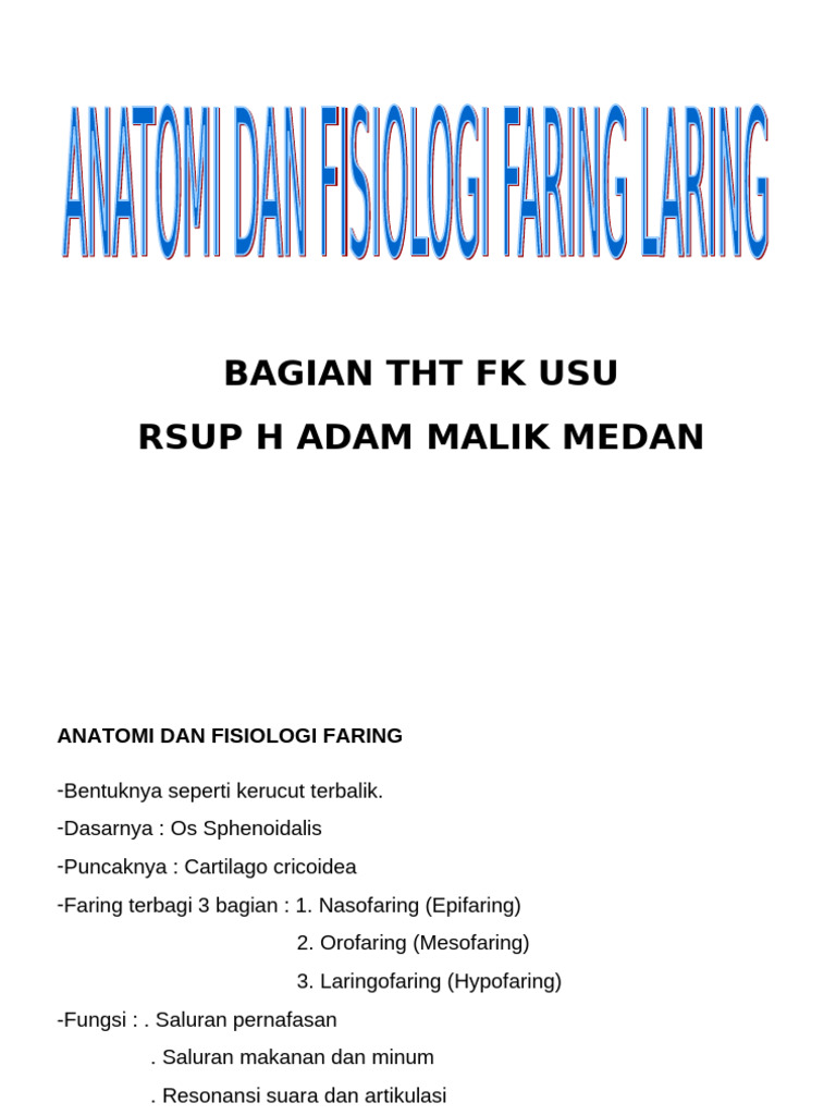 Anatomi Faring dan Laring THT | PDF | Kajian Bahasa Asing | Kesehatan ...
