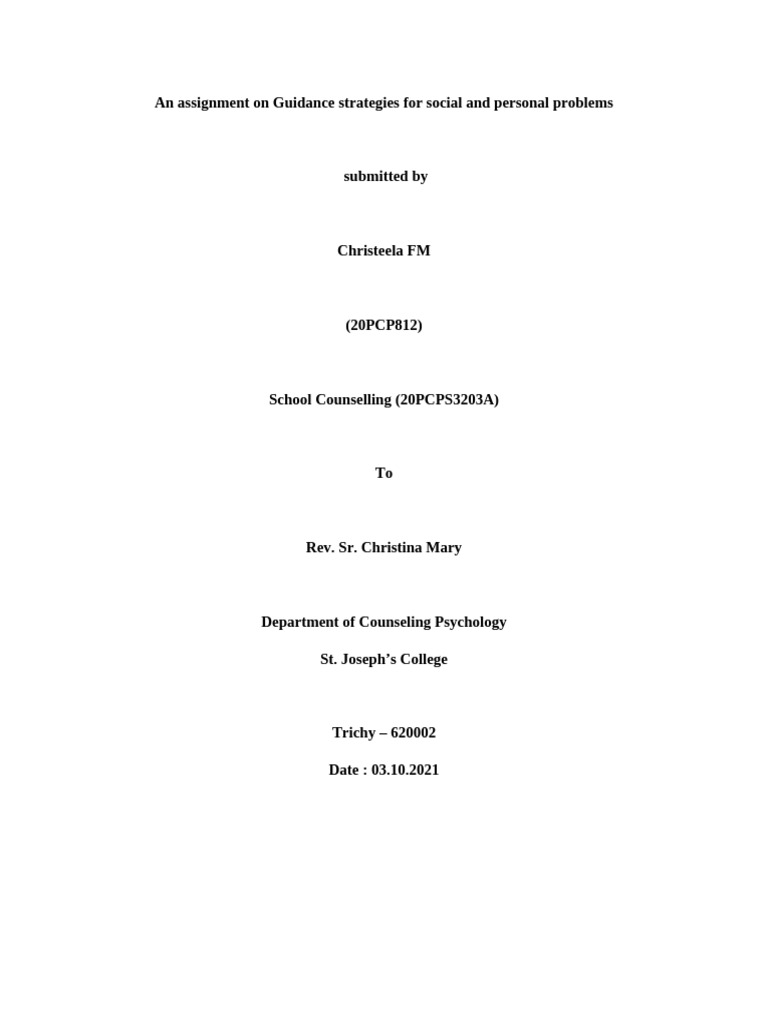 Unit 4 School Counseling | PDF | Decision Making | Cognitive Behavioral ...