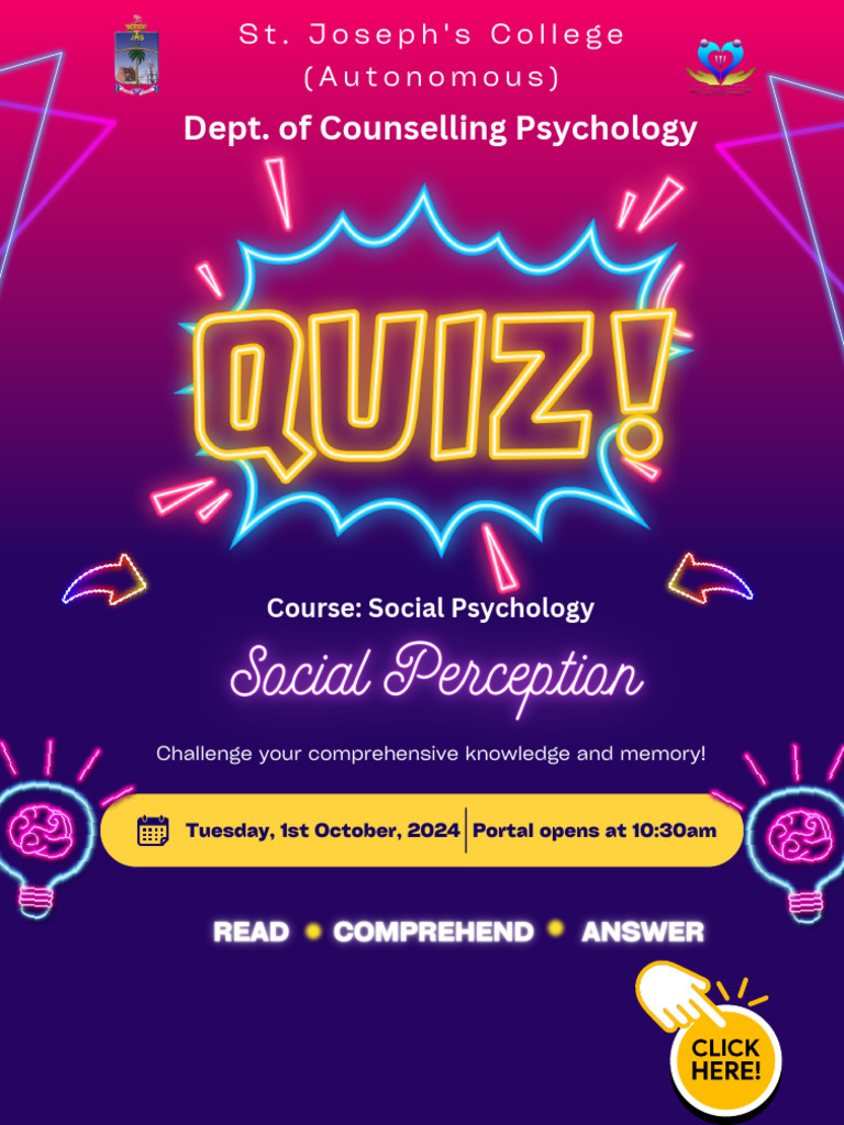 Pink and Blue Colorful Quiz Poster | PDF | Self-Improvement