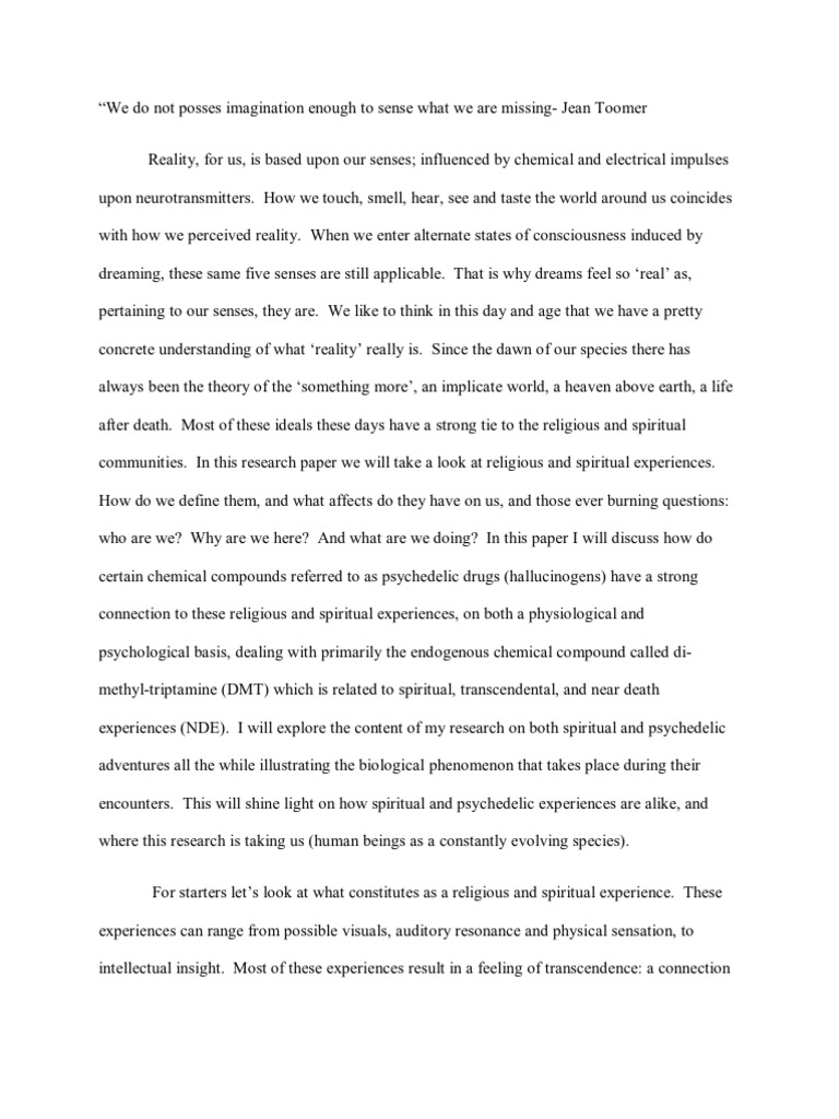 DMT Paper | Download Free PDF | Psychedelic Drugs | Serotonin