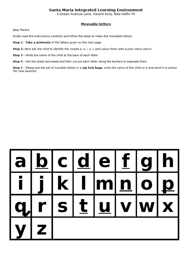 Moveable Alphabets | PDF