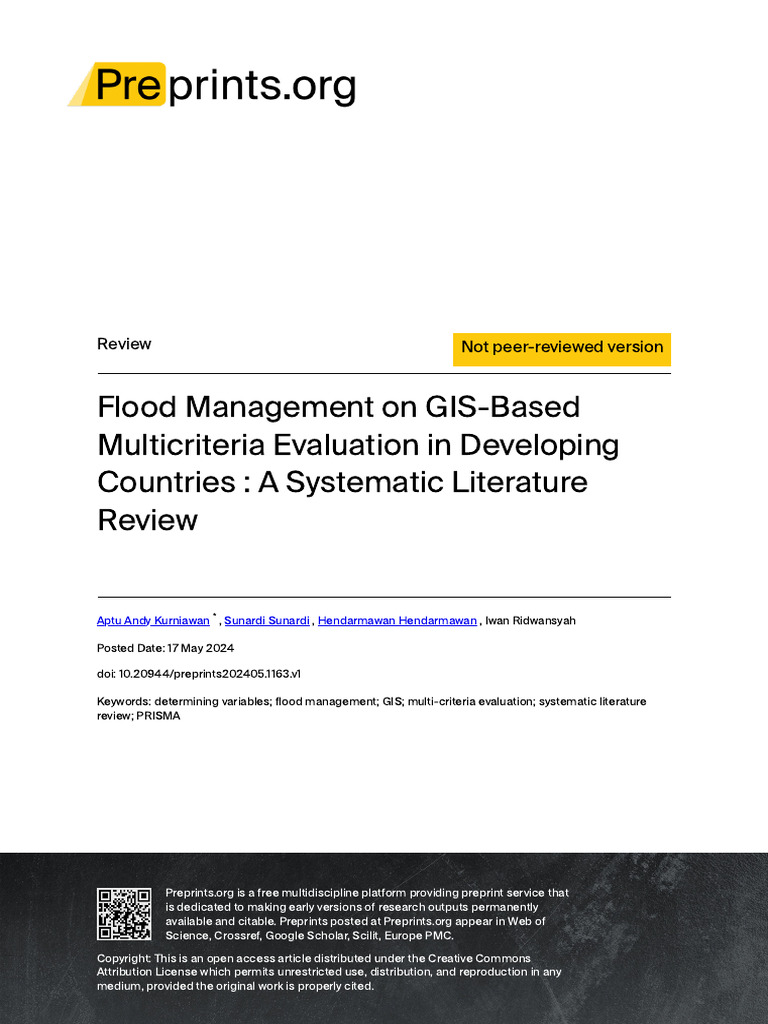 Flood Management On GIS-Based Multicriteria Evalua | PDF | Geographic ...