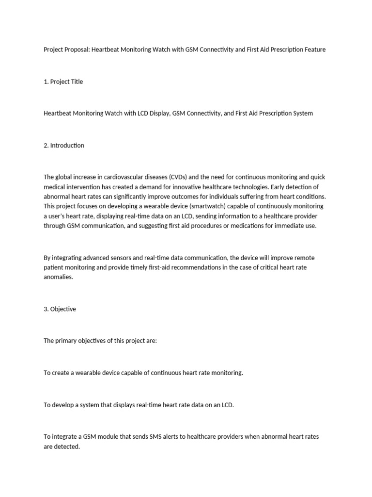 Project Proposa-WPS Office | PDF | Monitoring (Medicine) | Heart Rate