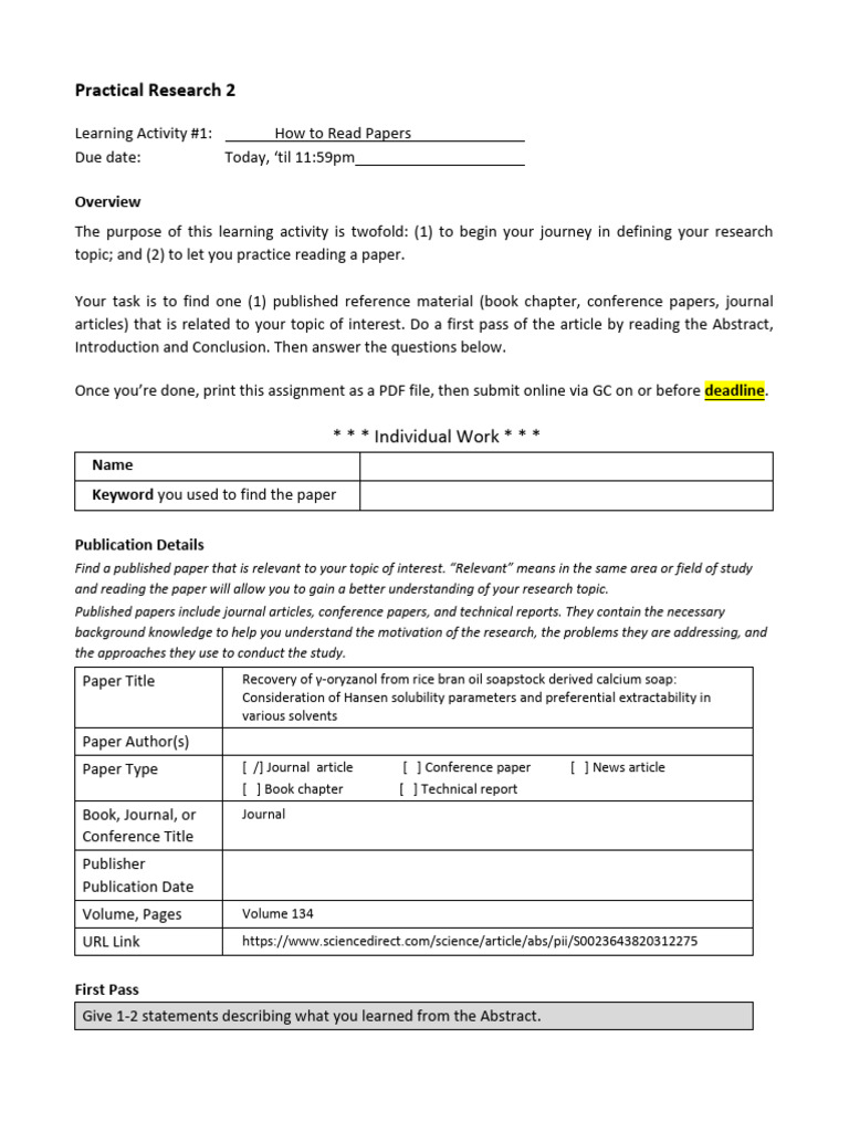 Research Template For RRL | PDF | Abstract (Summary) | Cognition