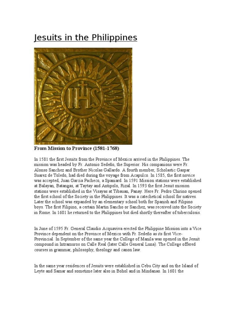 Jesuit History in the Philippines | PDF | Society Of Jesus | Philippines