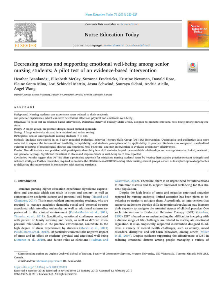 Decreasing Stress and Supporting Emotion | PDF | Dialectical Behavior ...