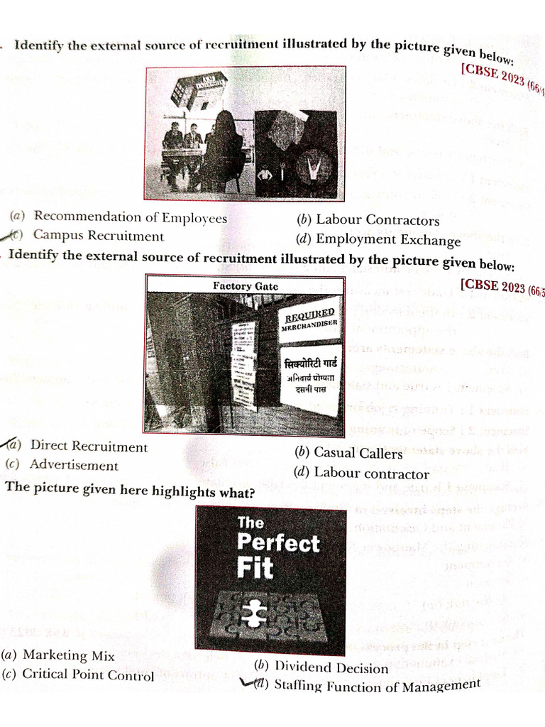 Picture - Based MCQ of Staffing | PDF