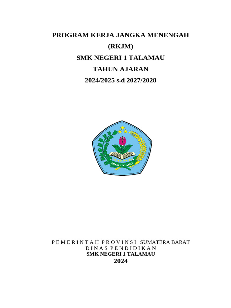RKJM SMK Negeri 1 Talamau 2024-2028 | PDF | Karier & Perkembangan ...