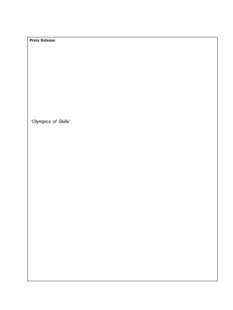 Press Release For MoECRT For WorldSkills Competition Shanghai WSC 2022 ...