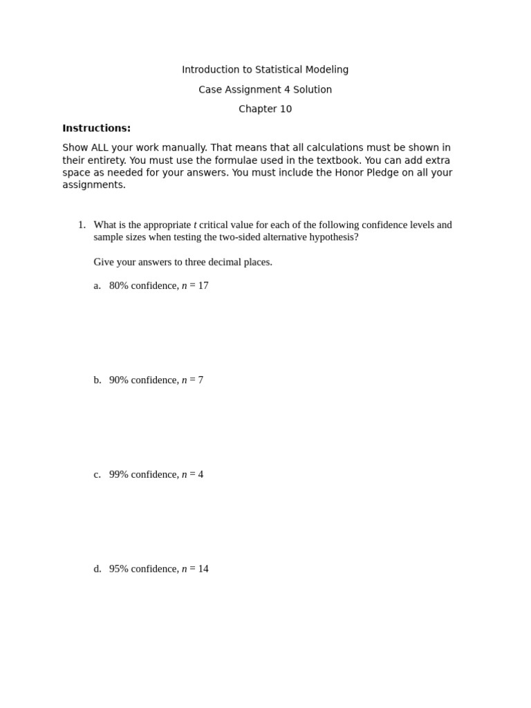 Critical Values for Statistical Tests | PDF | P Value | Statistical ...