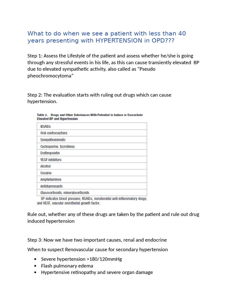 Evaluation of Young Onset Hypertension | PDF | Science & Mathematics