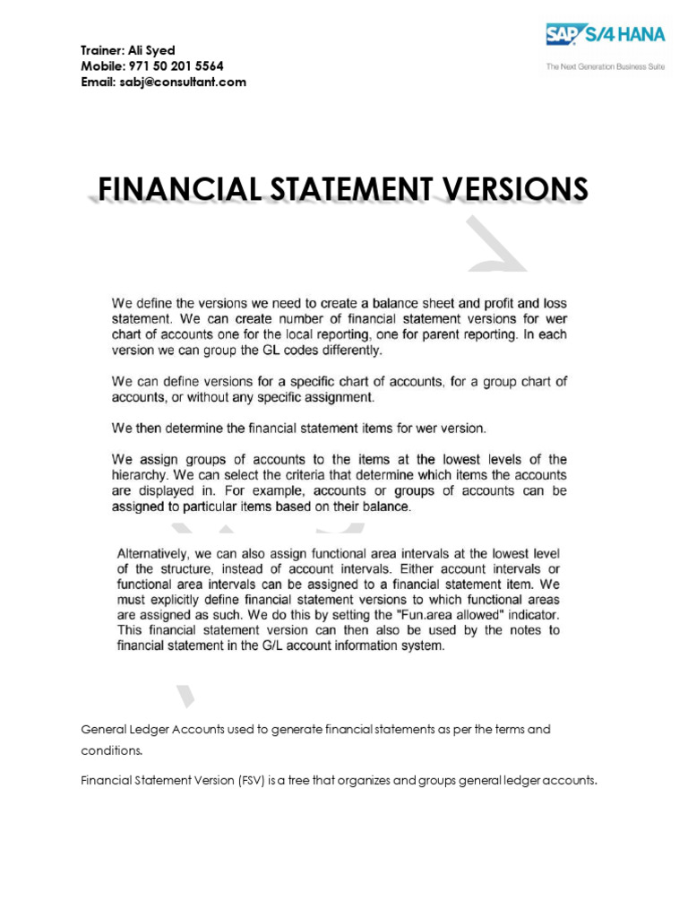 Financial Statement Versions | PDF | Corporations | Business