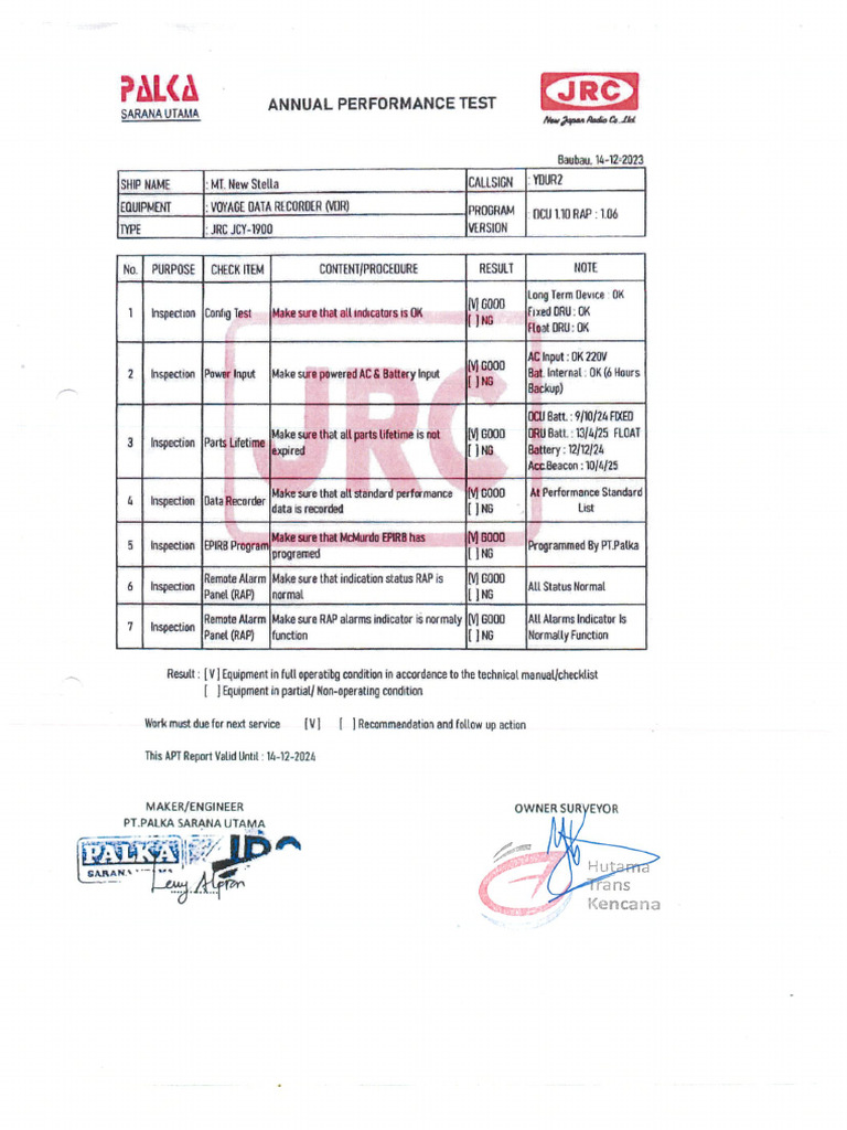 Annual Test VDR | PDF