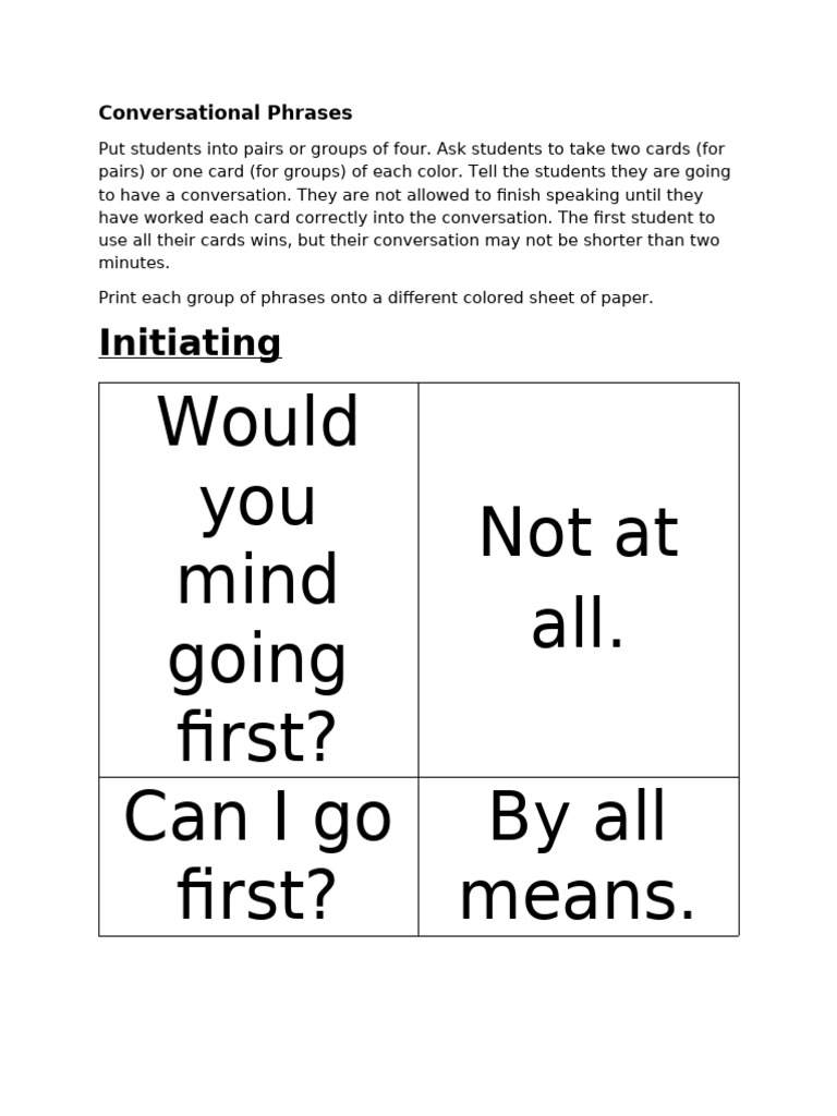 Conversational Phrases | PDF