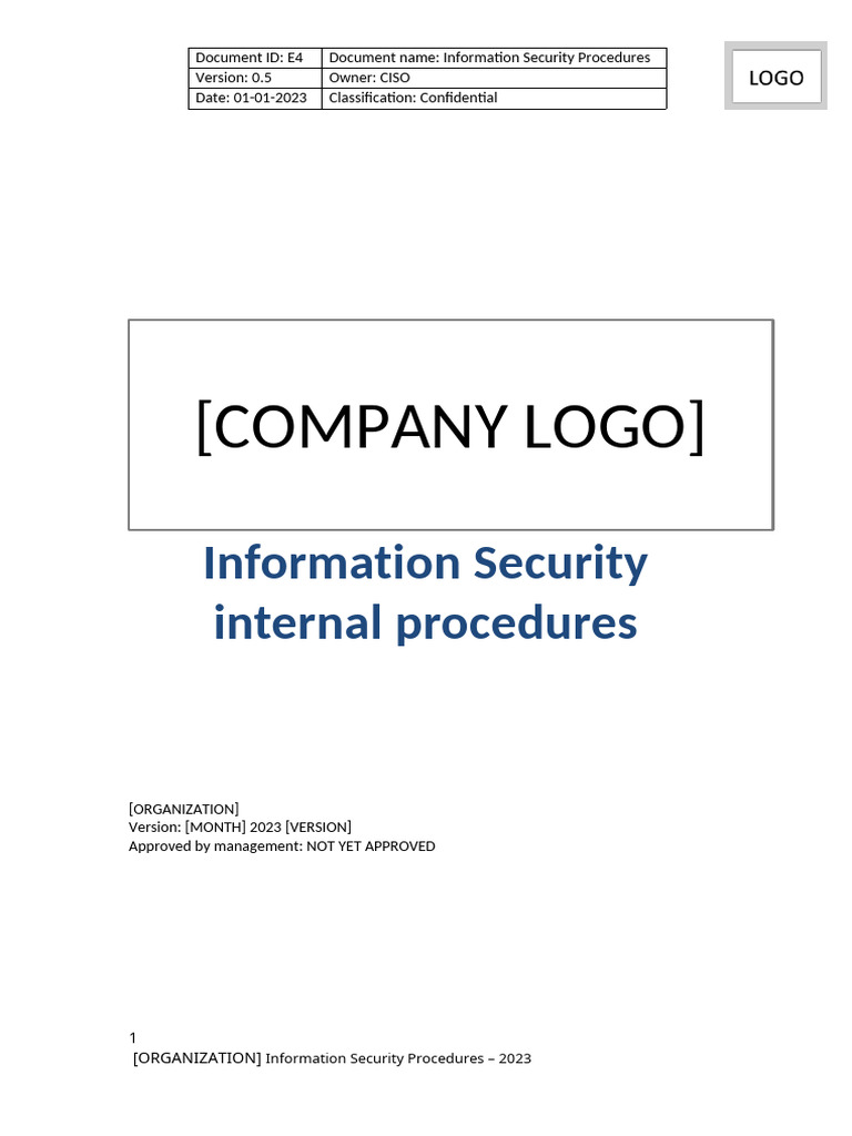 Free Template Information Security Procedures ISO27001 2022 | PDF ...