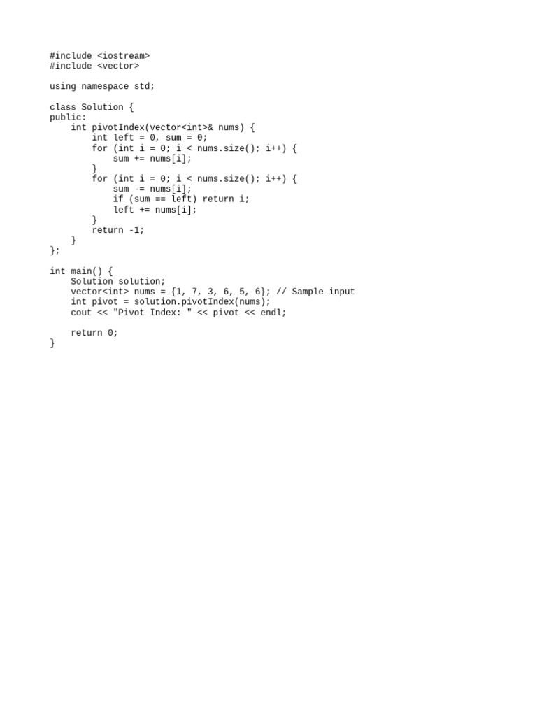 Find Pivot Index | PDF