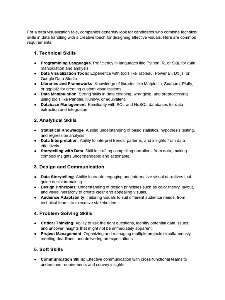 Technical Skills | PDF | Data | Data Science