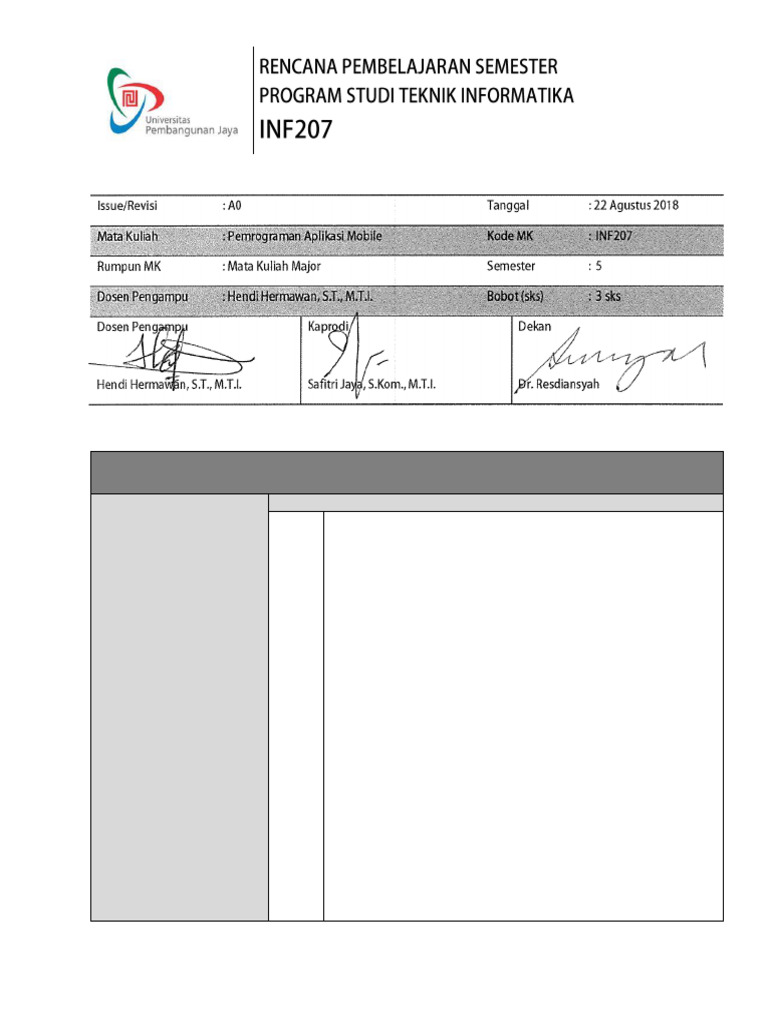 RPS Pemrograman Aplikasi Mobile | PDF