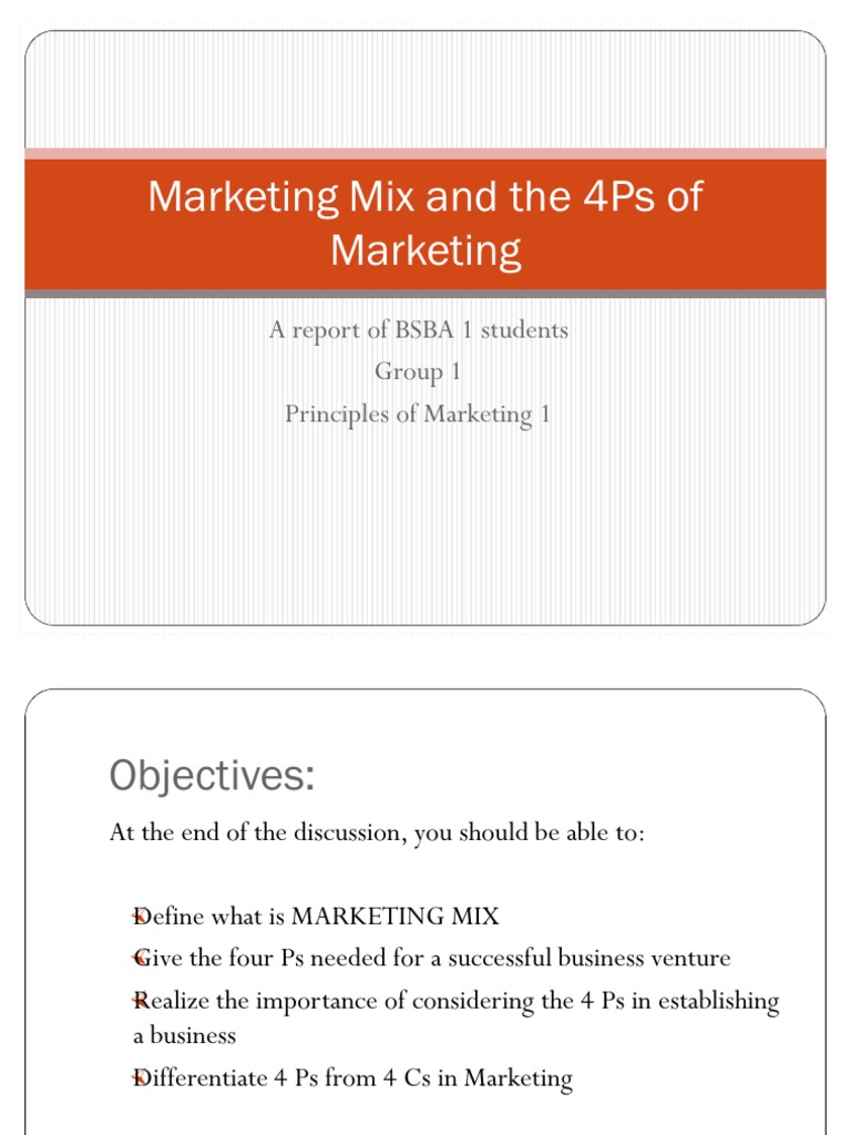Marketing Mix and The 4Ps of Marketing | PDF | Sales | Promotion ...