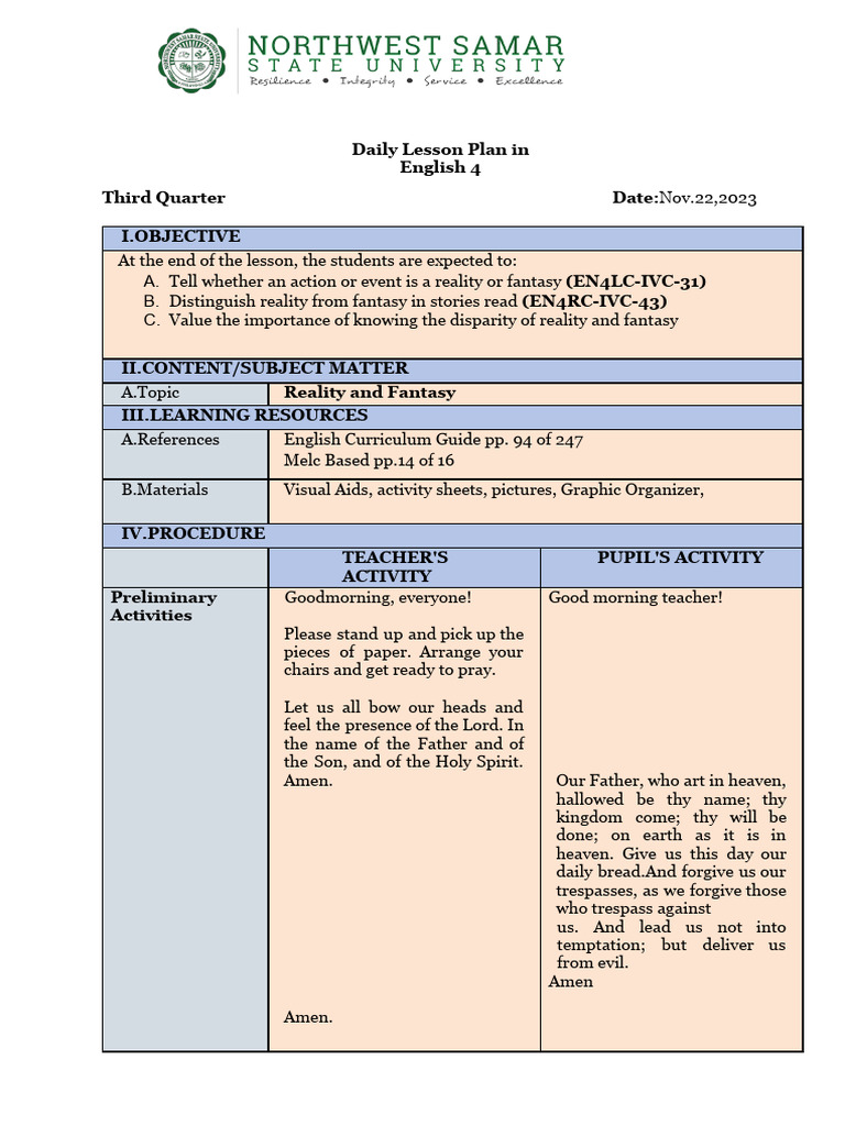 Bordallo CC13 Lesson Plan | PDF | Lord's Prayer | Pinocchio