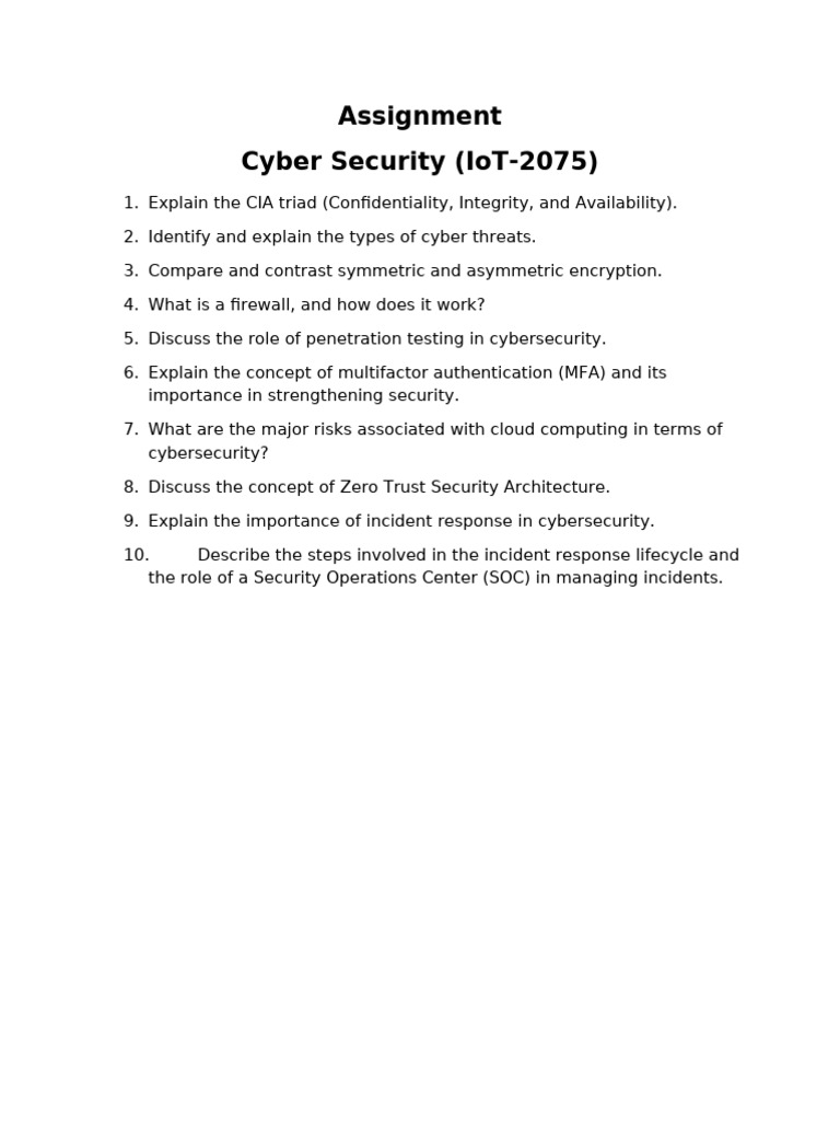 Assignment Cyber Security | PDF | Computers Assignment Cyber Security | PDF | Computers