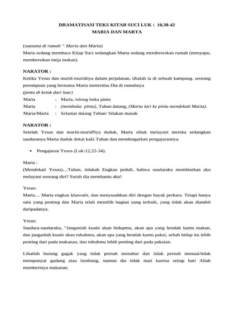 Dramatisasi Teks Kitab Suci Luk | PDF