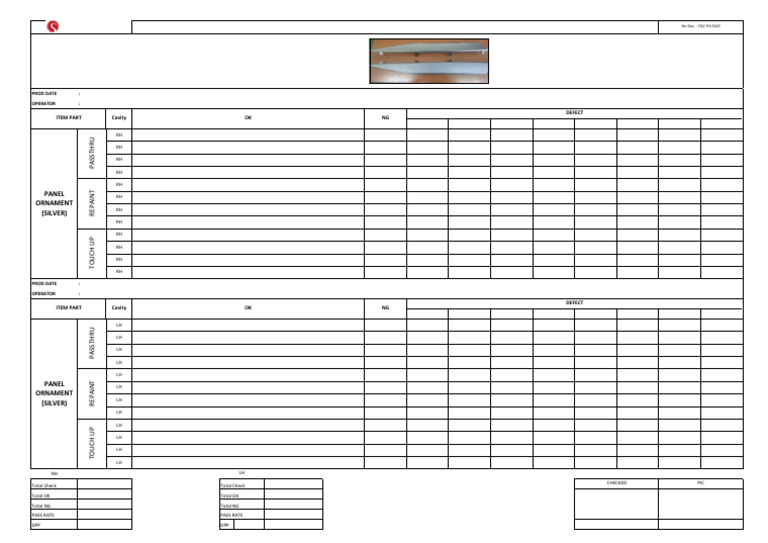 FQC-PA-03-0 Check Sheet Panel Ornament Silver | PDF