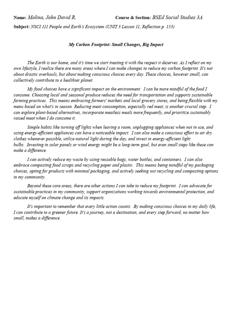 Reflection TAN | PDF | Sustainability | Efficient Energy Use