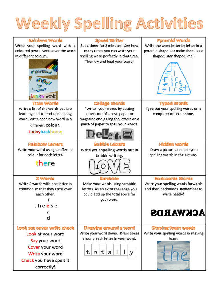 (GR) Weekly Spelling Activities | PDF