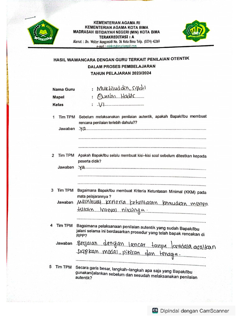 C.4.2 Laporan Hasil Wawancara TPM Dengan Guru Dan Siswa | PDF
