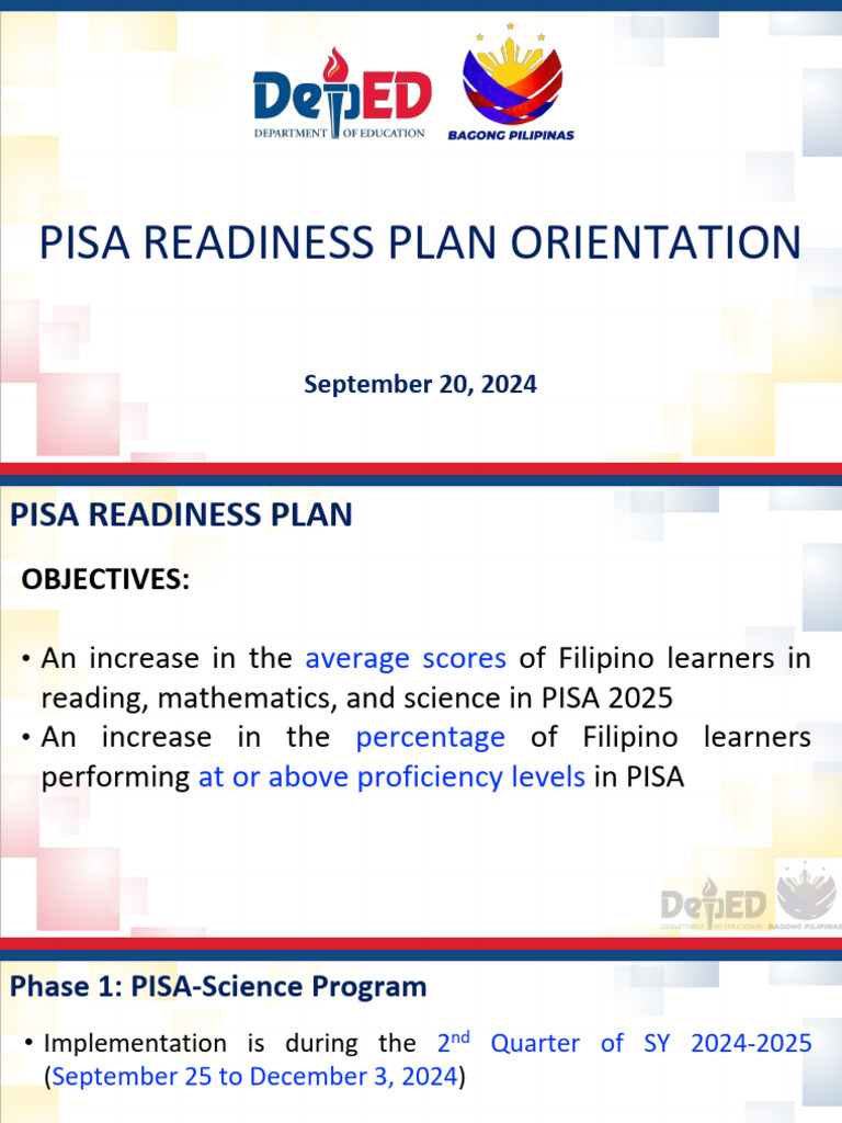 PISA 2025 Readiness Plan Overview | PDF | Programme For International ...
