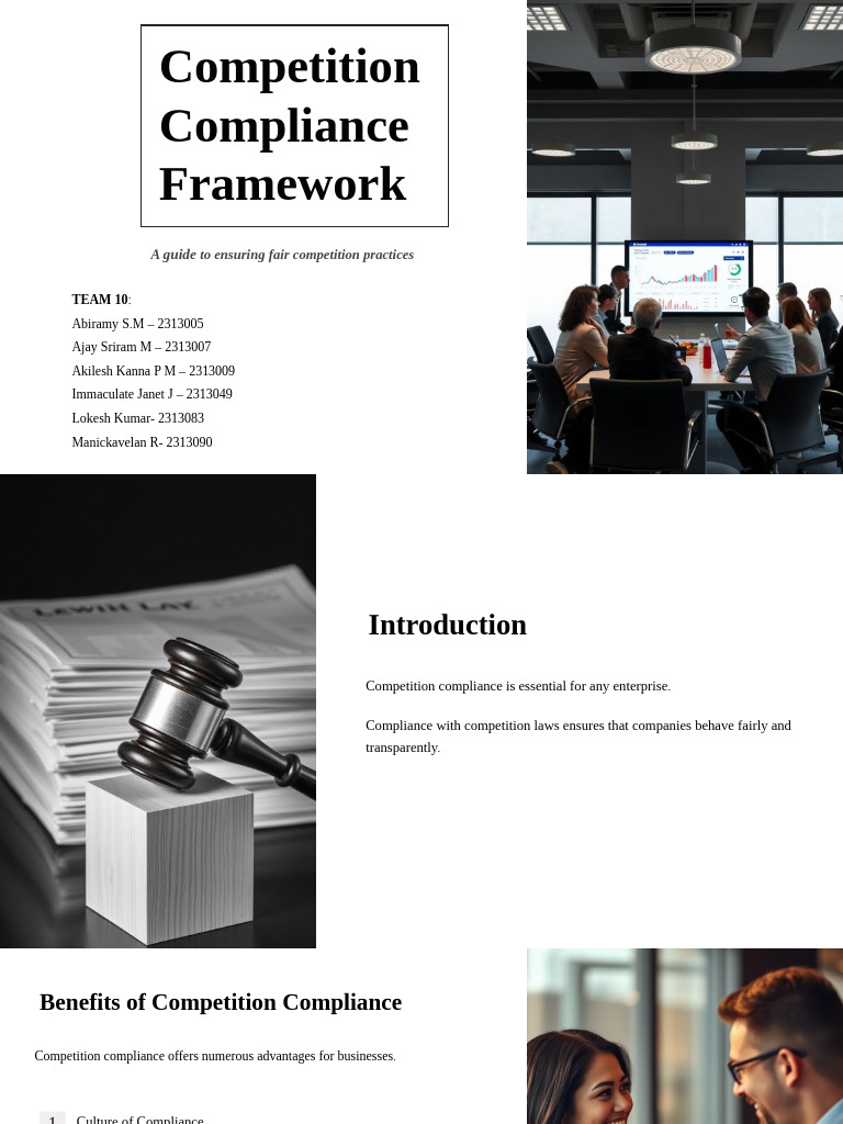 Competition-Compliance-Framework TEAM 10 | PDF | Regulatory Compliance ...