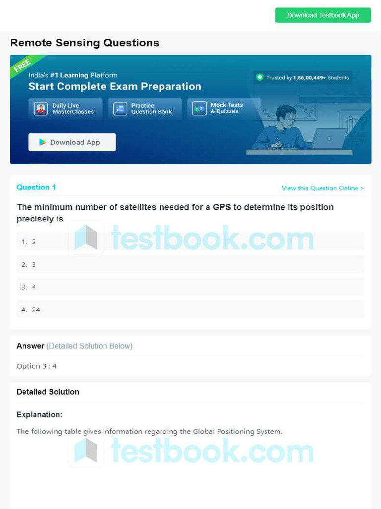 MCQ On Remote Sensing | PDF