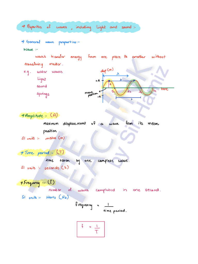 Wave Properties: Light and Sound Explained | PDF | Sound | Reflection ...